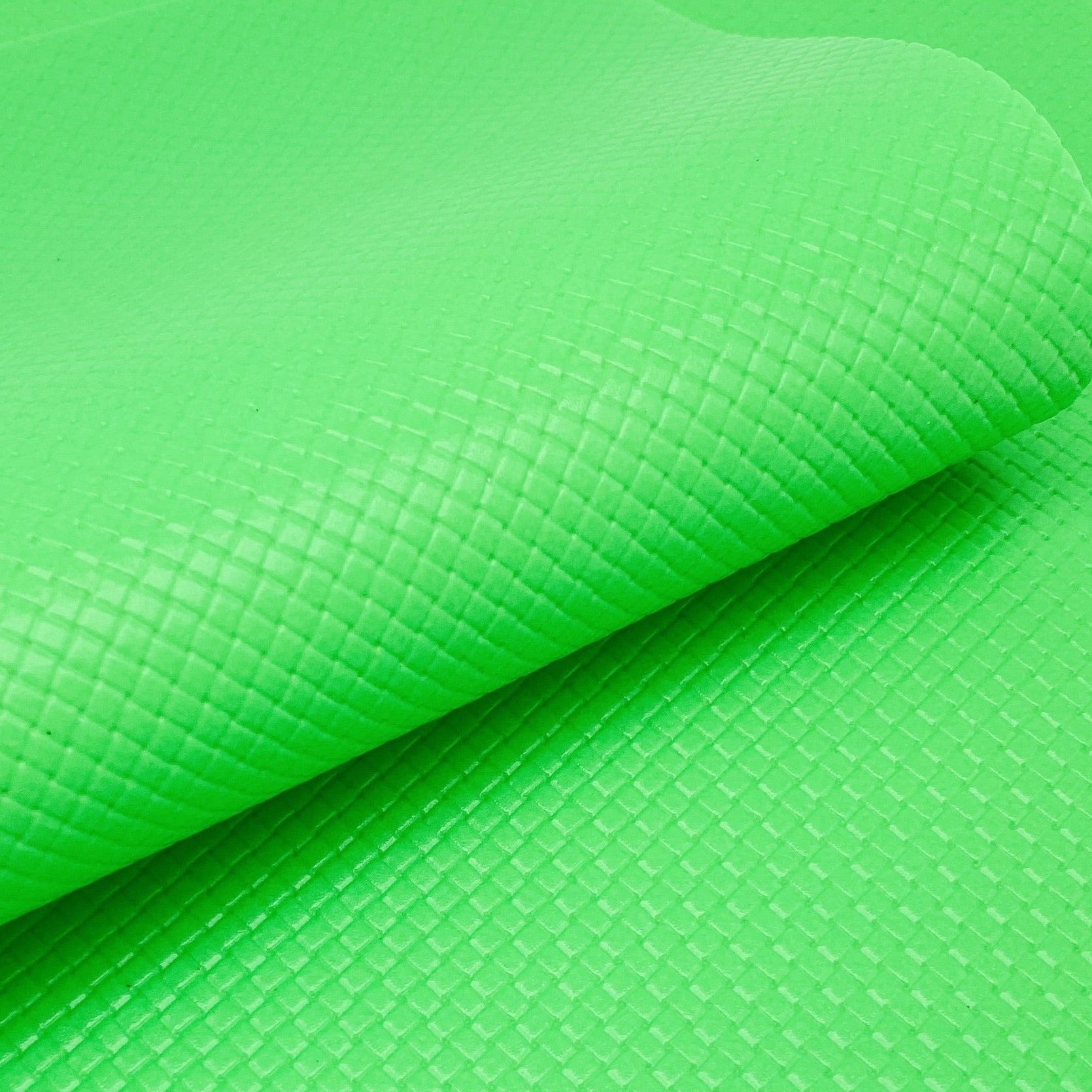 Embossed Faux Leather Sheet - Neon Green