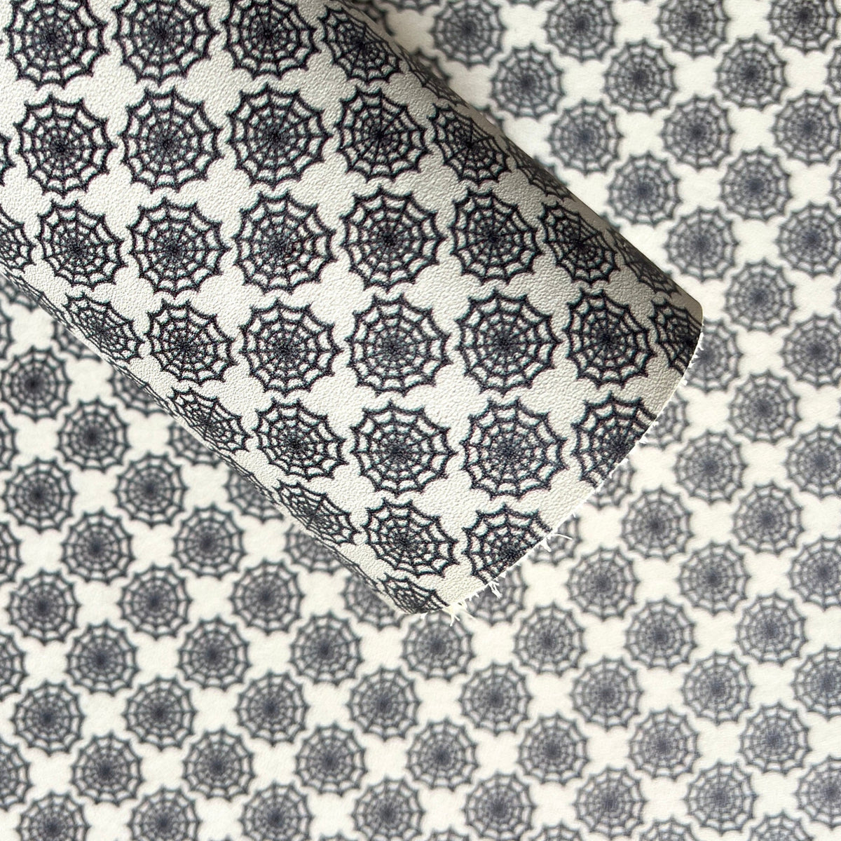 Spider Web Printed Leather