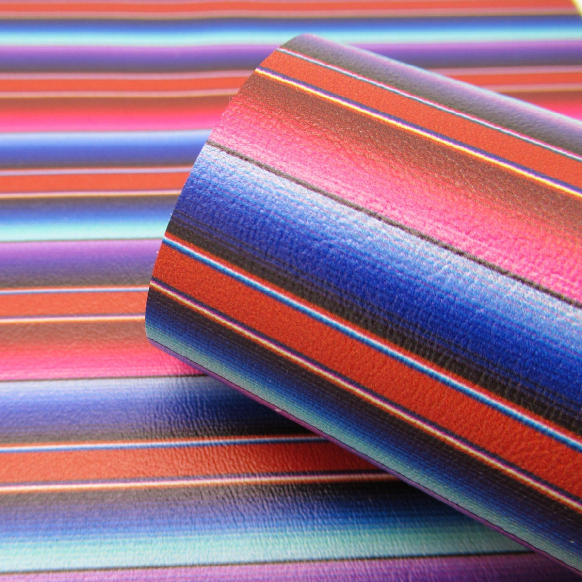 Purple and Hot Pink Serape Marine Vinyl Faux Leather